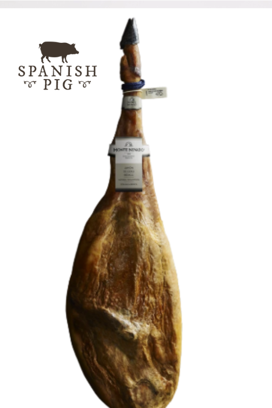 Monte Nevado Ibérico de cebo Ham - 50% Ibérico Breed - Bone In 28 Mont ...
